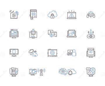 Computer Technology Outline Icons Collection. Computer, Technology ...