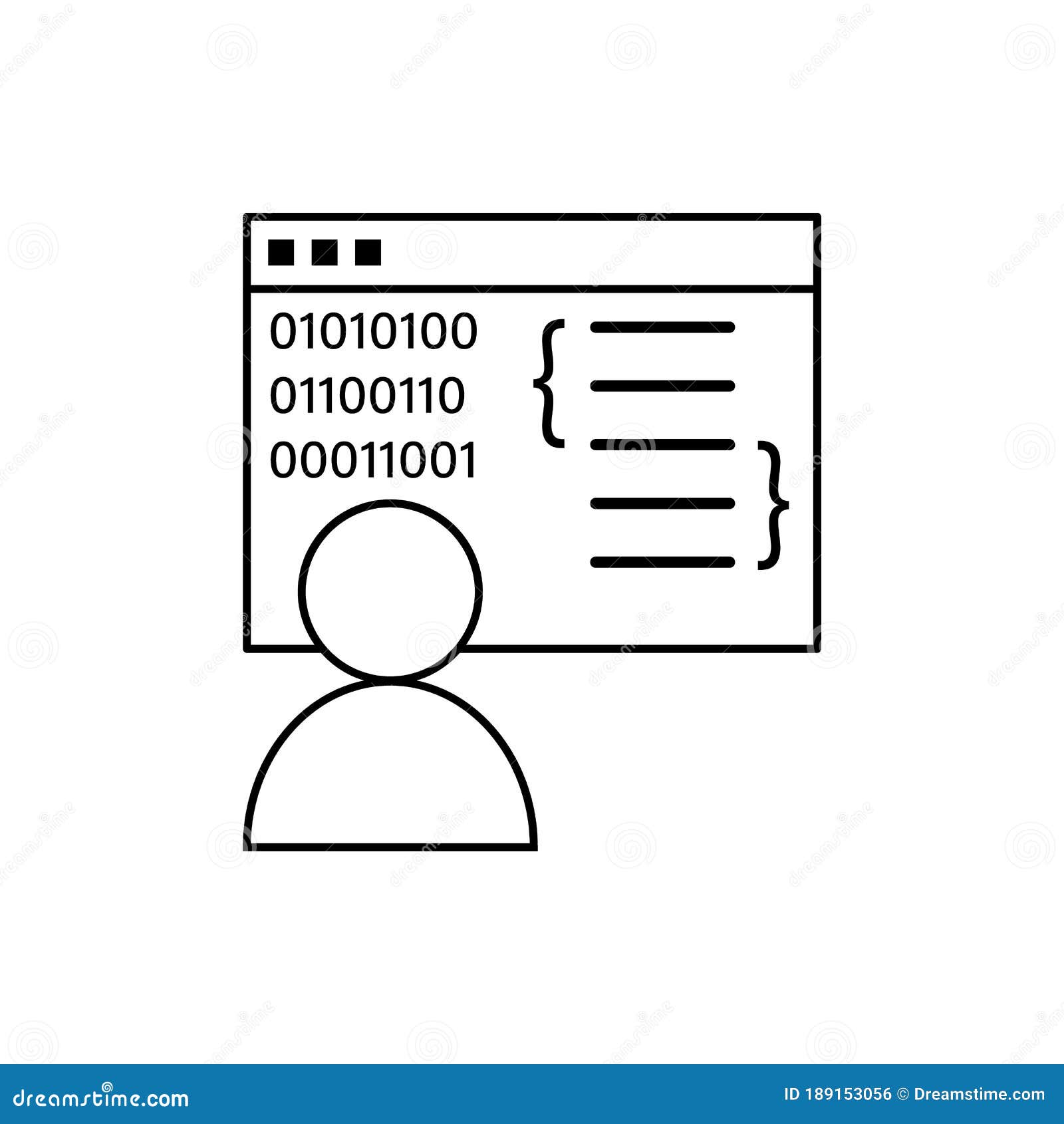 Computer, Technology, Programming, User, Code Icon. Simple Line ...