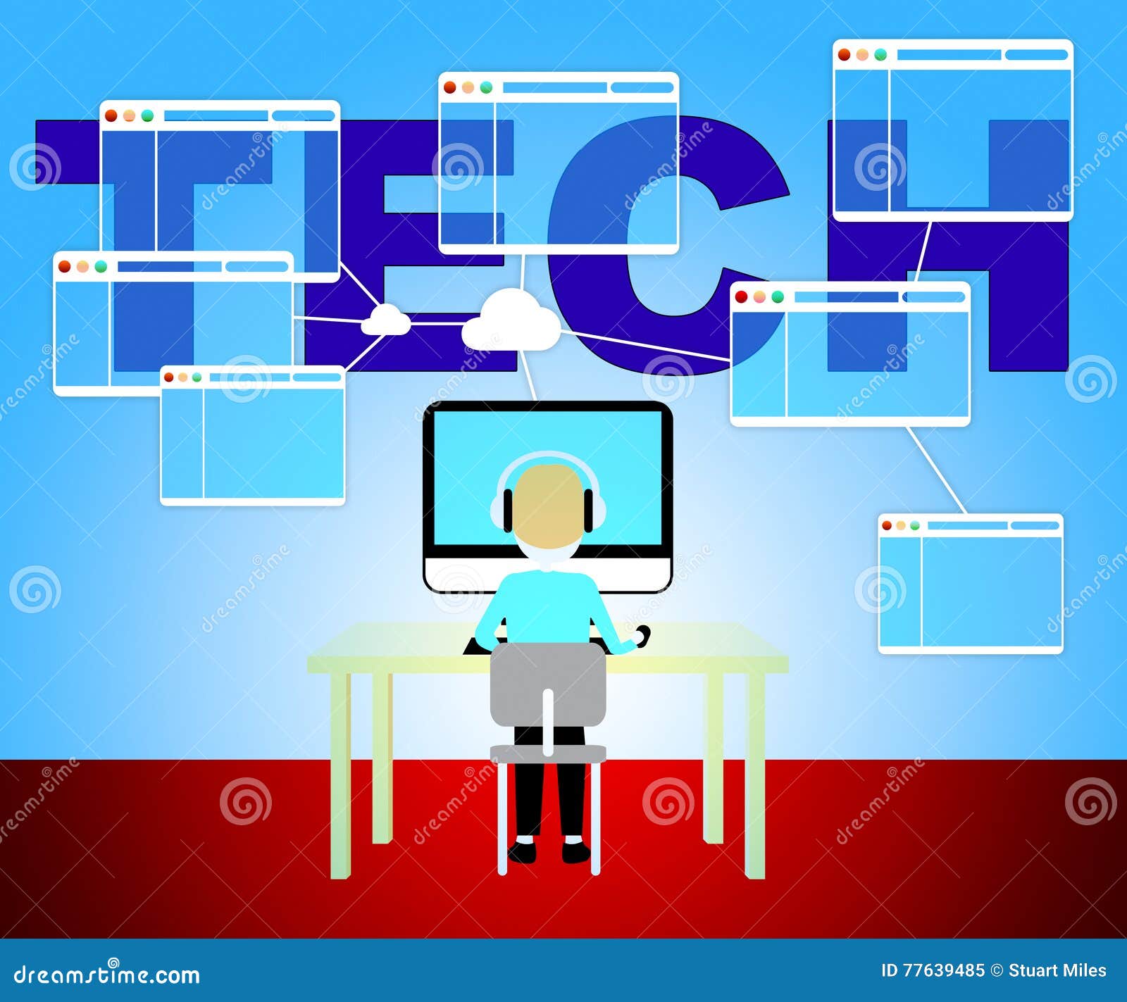 Computer Technology Represents Internet Web and Www Stock Illustration ...