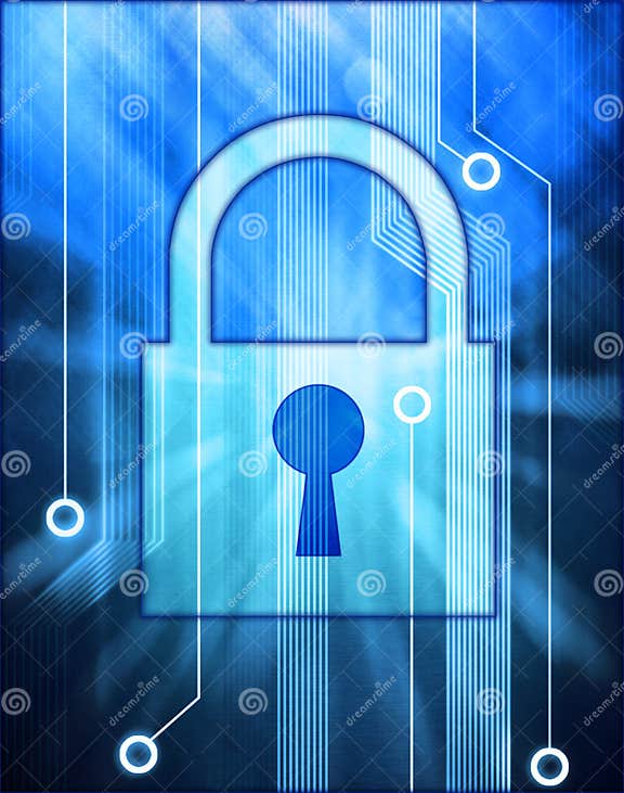 Computer Technology Security Lock Stock Illustration - Illustration of ...
