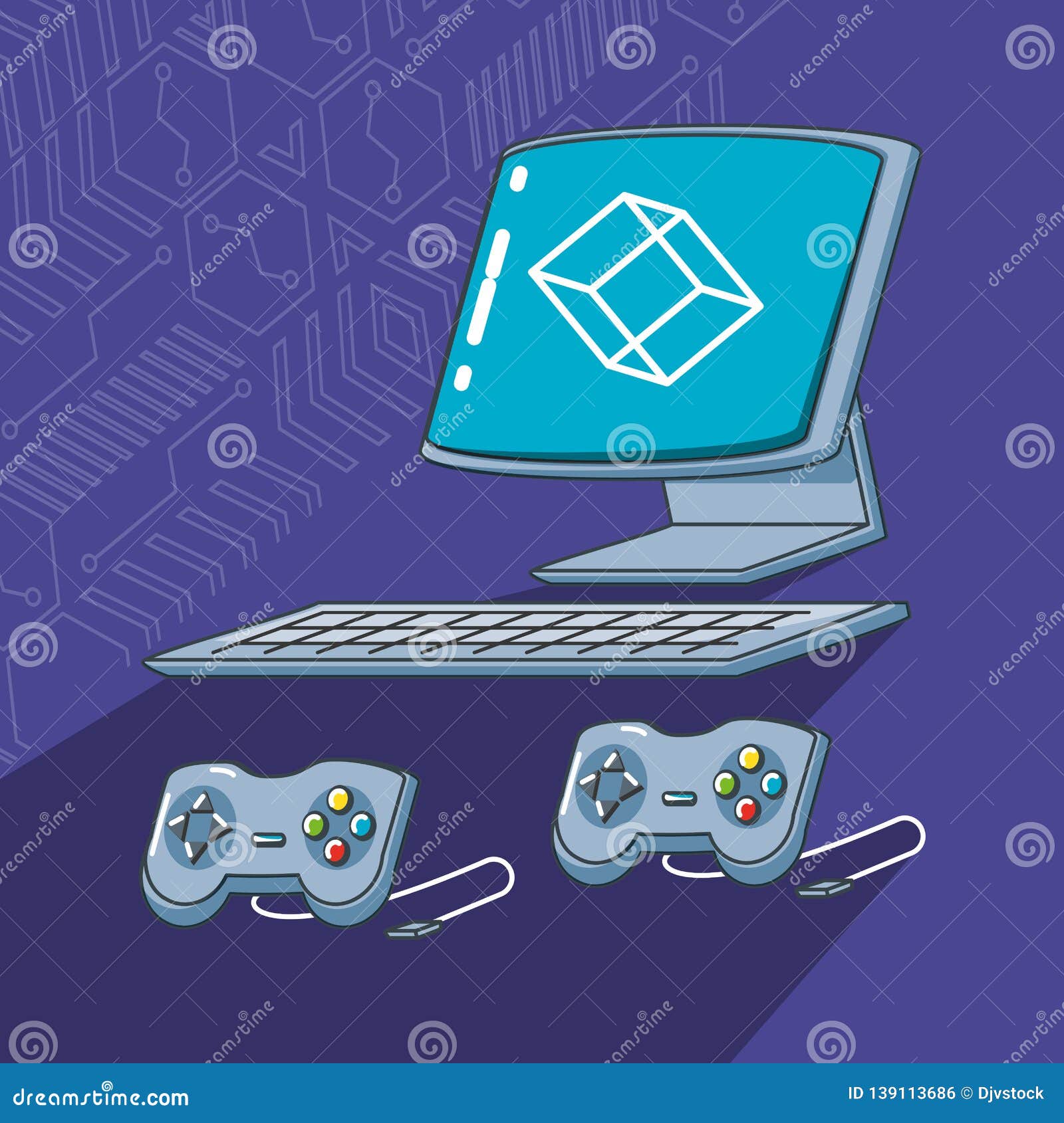 Computer Technology Set Gadgets Stock Vector - Illustration of ...