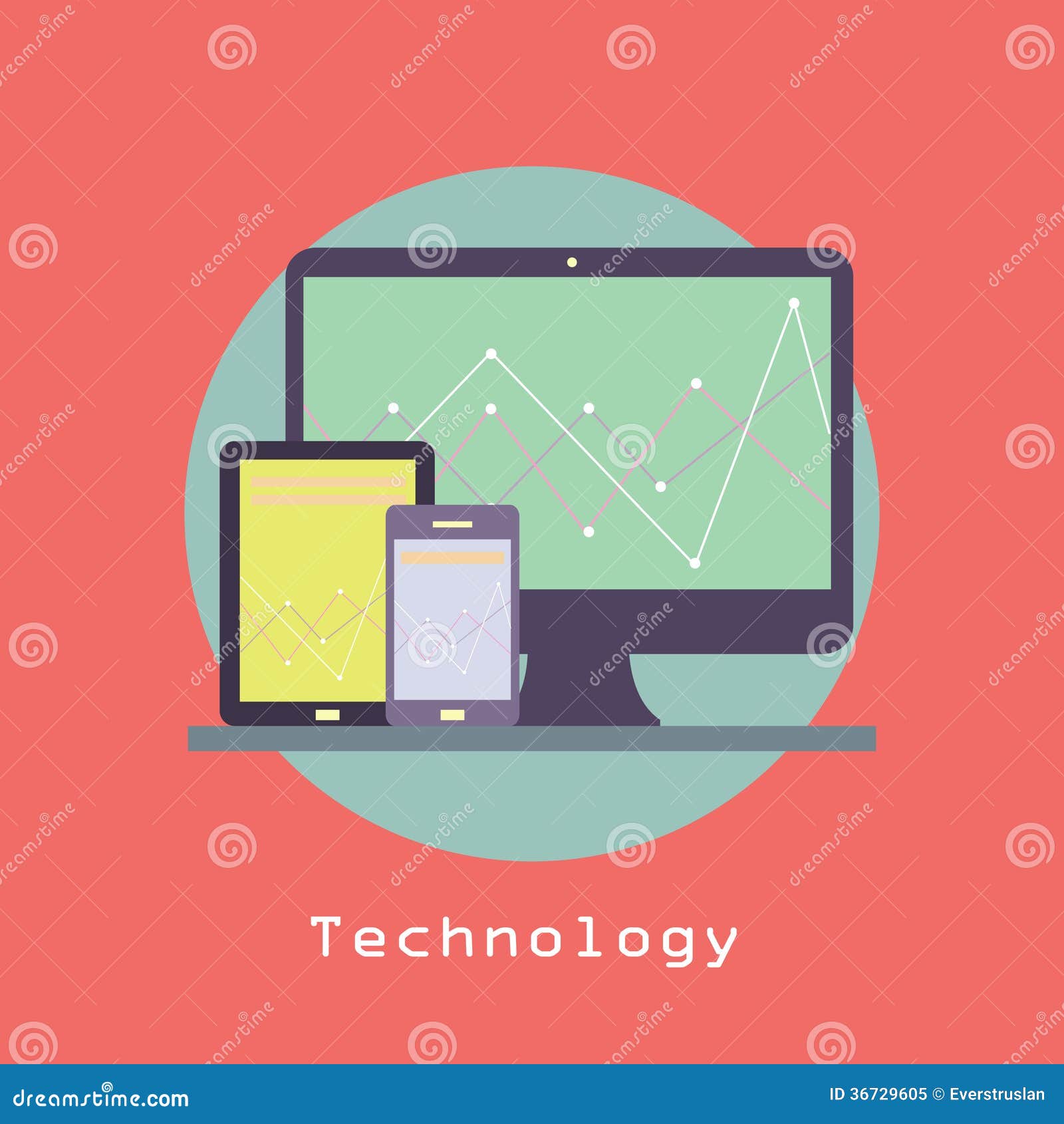 Computer Technology with Tablet Pc and Smart Phone Stock Vector ...