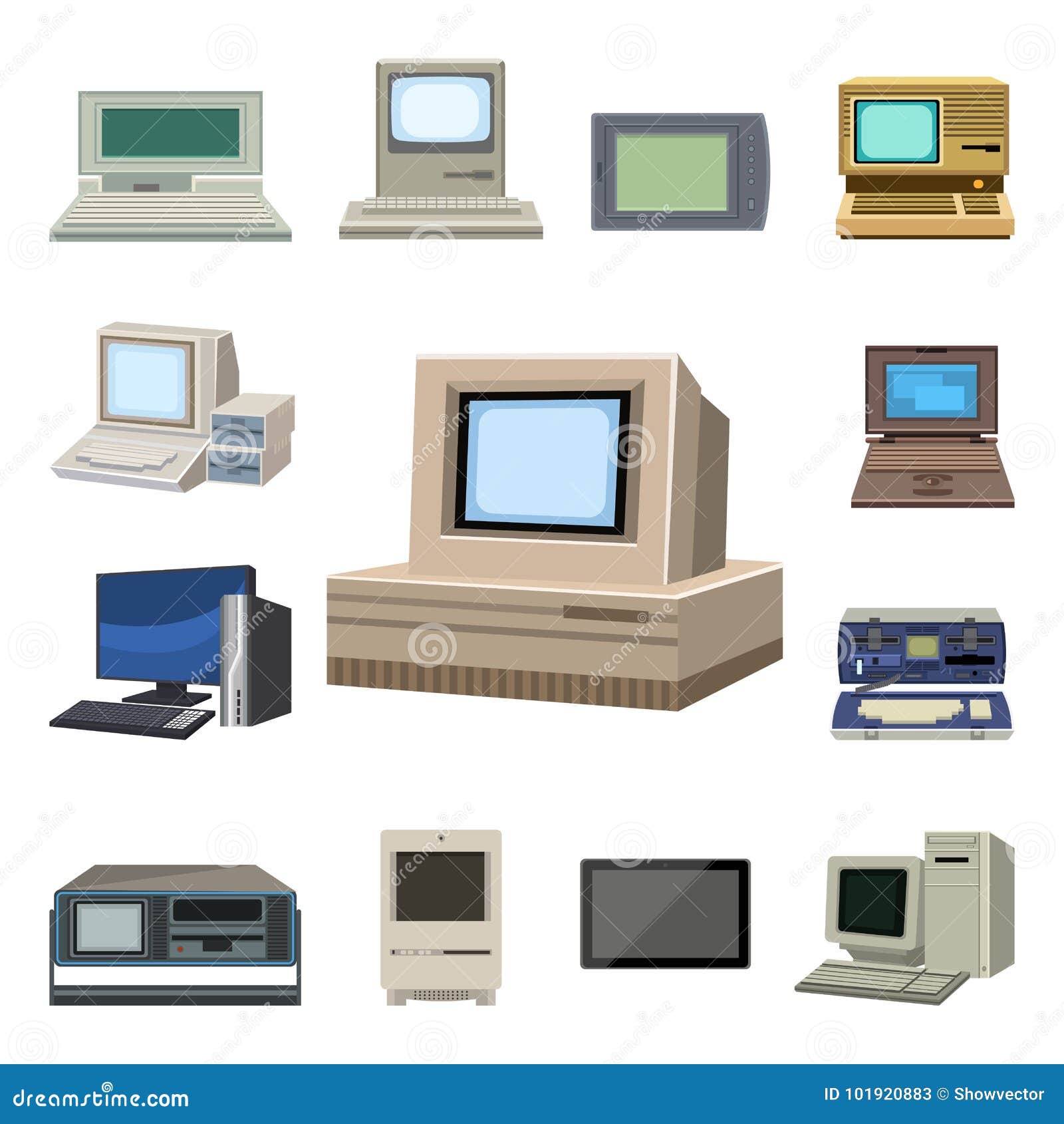 Computer Technology Vector Evolution Display Telecommunication ...