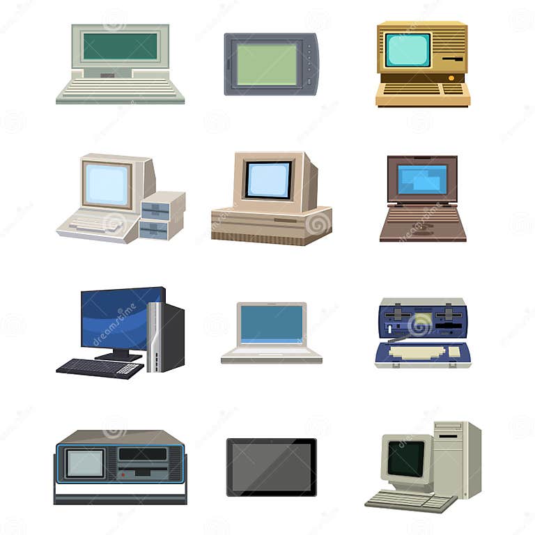 Computer Technology Vector Evolution Display Telecommunication ...