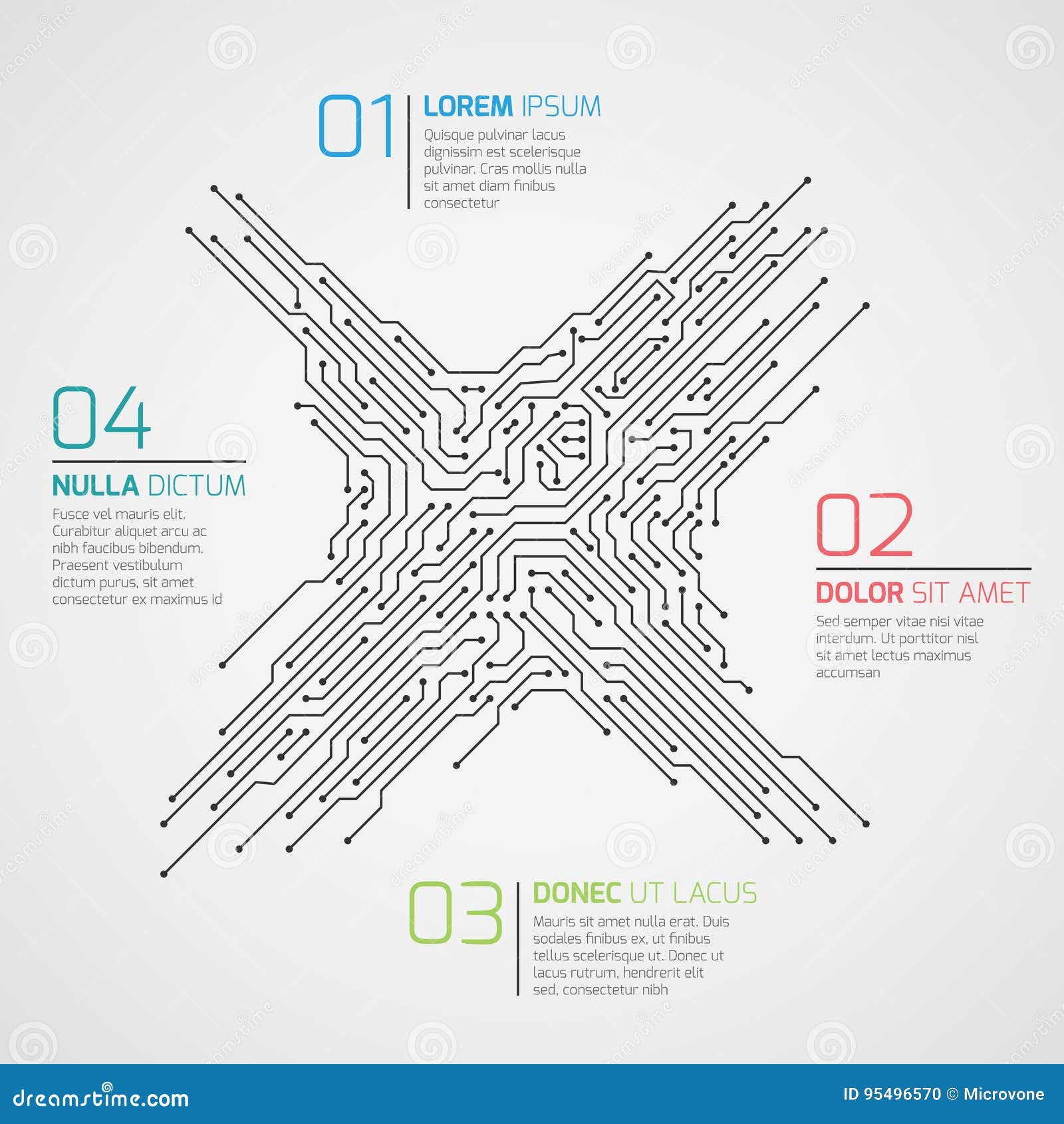 Computer Technology Vector Infographic Template with Circuit Board and ...