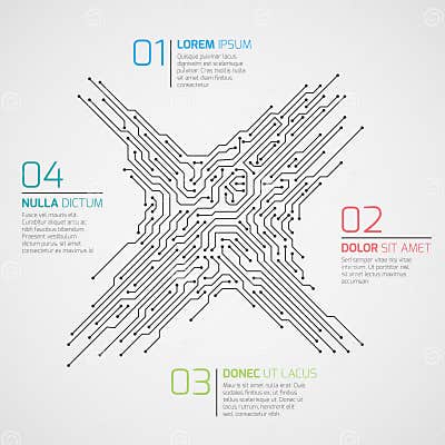 Computer Technology Vector Infographic Template with Circuit Board and ...