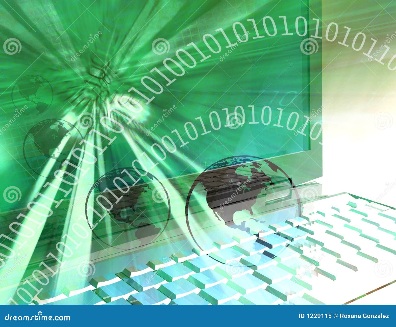 Computer Technology World - Green Stock Illustration - Illustration of ...
