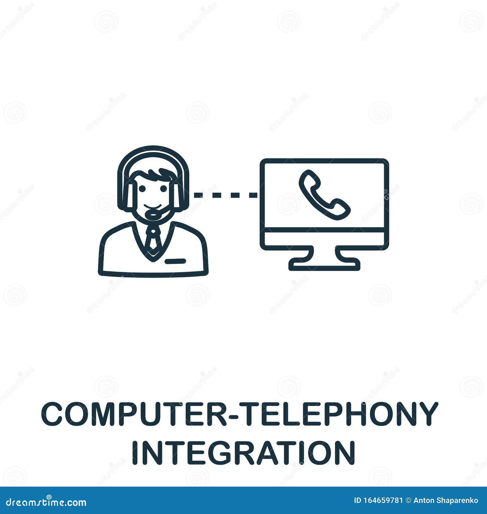 Computer-Telephony Integration Outline Icon. Thin Line Concept Element ...
