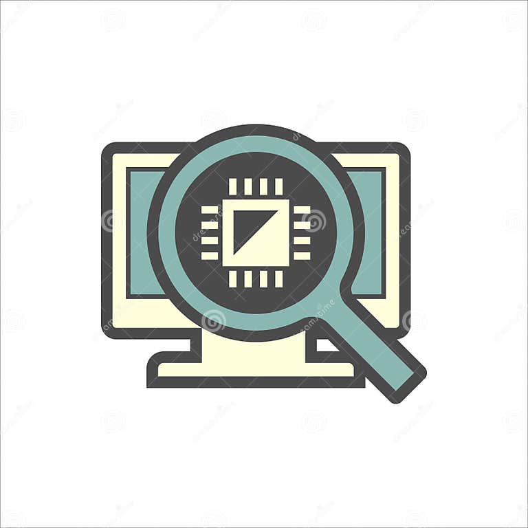 Computer test icon stock vector. Illustration of electronics - 172594632