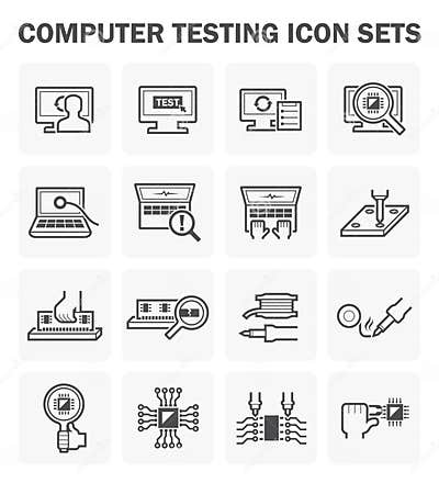 Computer test icon stock vector. Illustration of icon - 66539784