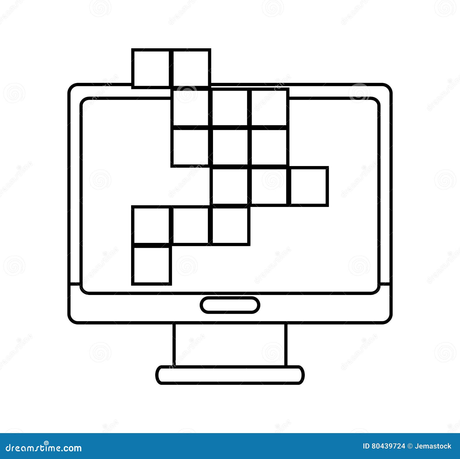 Computer And Tetrix Videogame Control Design Vector Illustration ...