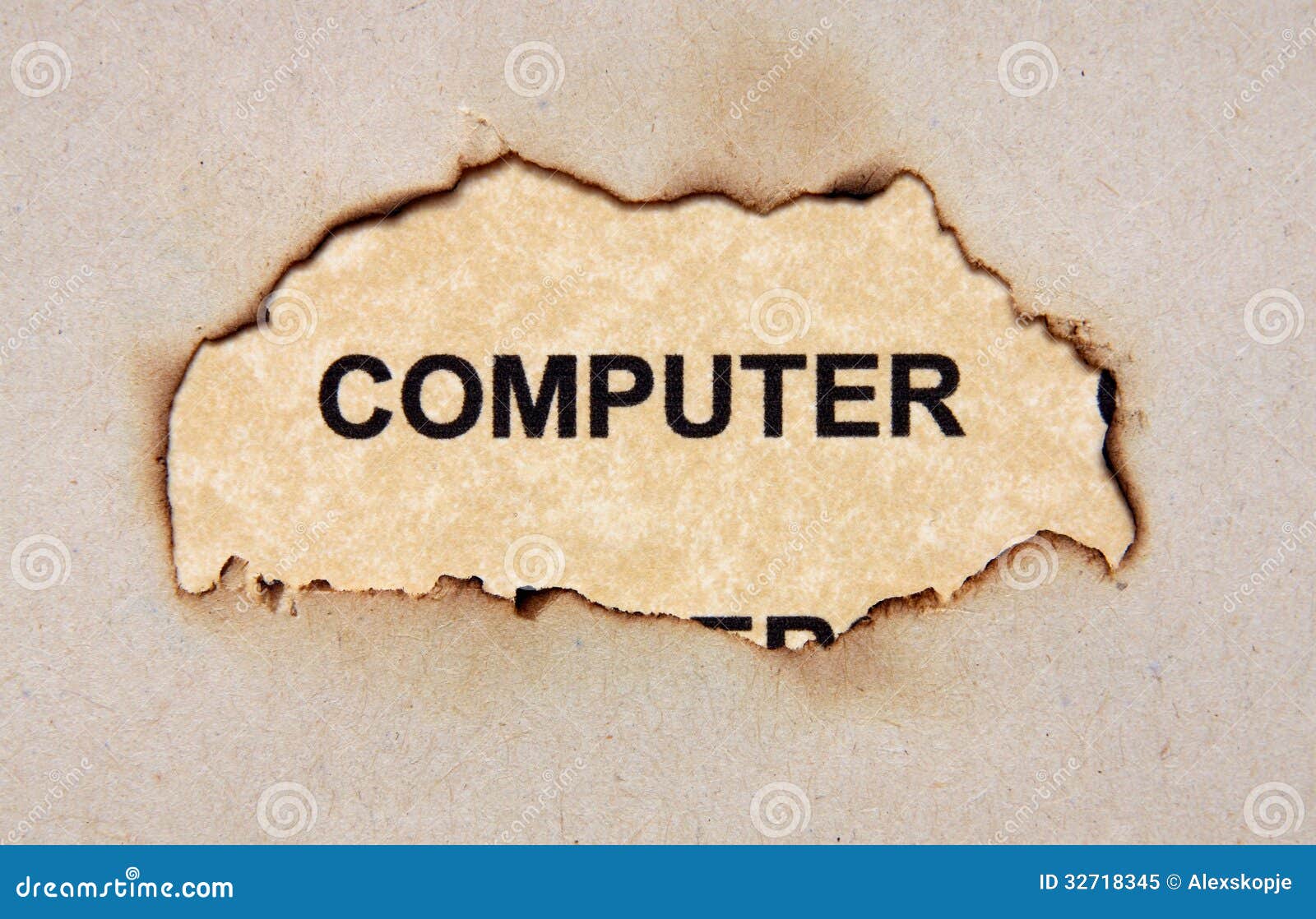 Computer Text on Paper Hole Stock Image - Image of sheet, computer ...