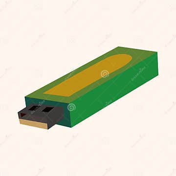 Computer Theme Usb Elements Vector Stock Vector - Illustration of drive ...