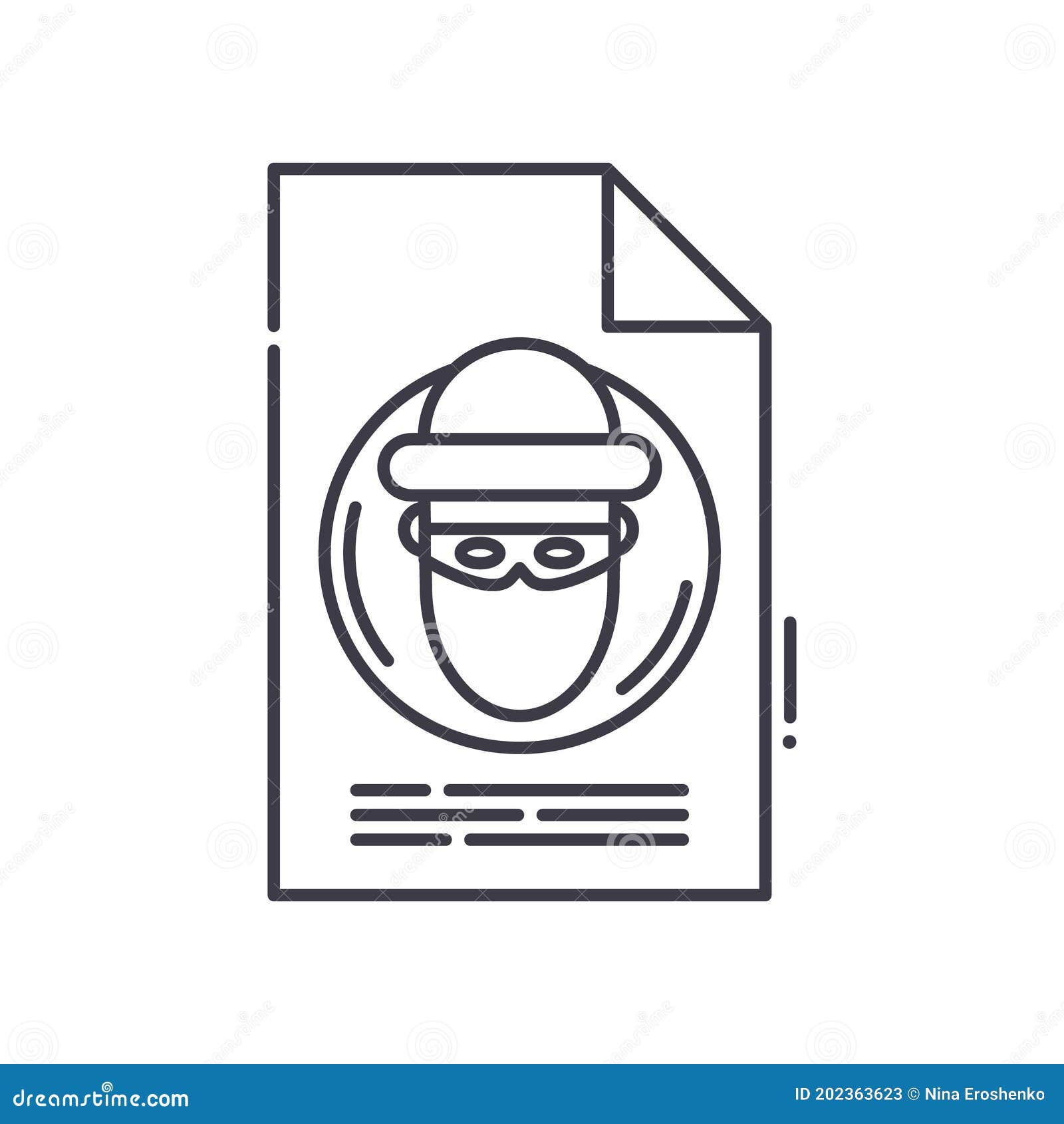 Computer Thief Icon, Linear Isolated Illustration, Thin Line Vector ...