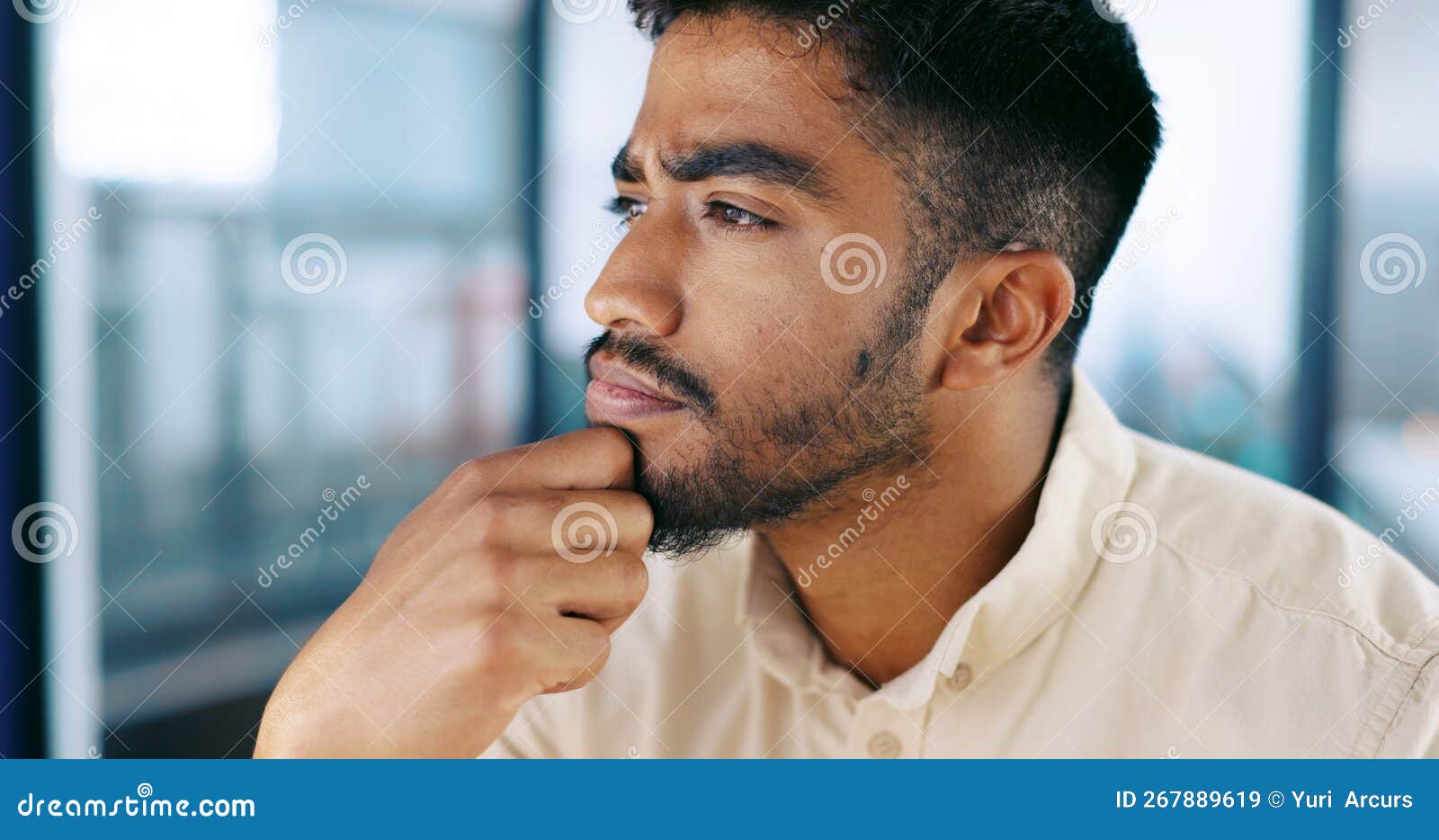 Computer, Thinking or Programmer Man with Computer for Cybersecurity, App Coding or Data ...