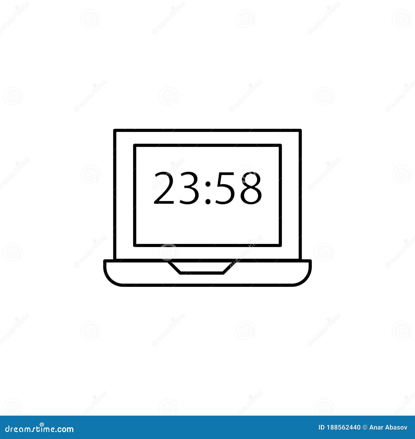 Computer, Time, Clock Icon. Simple Line, Outline Vector of Icons for Ui ...