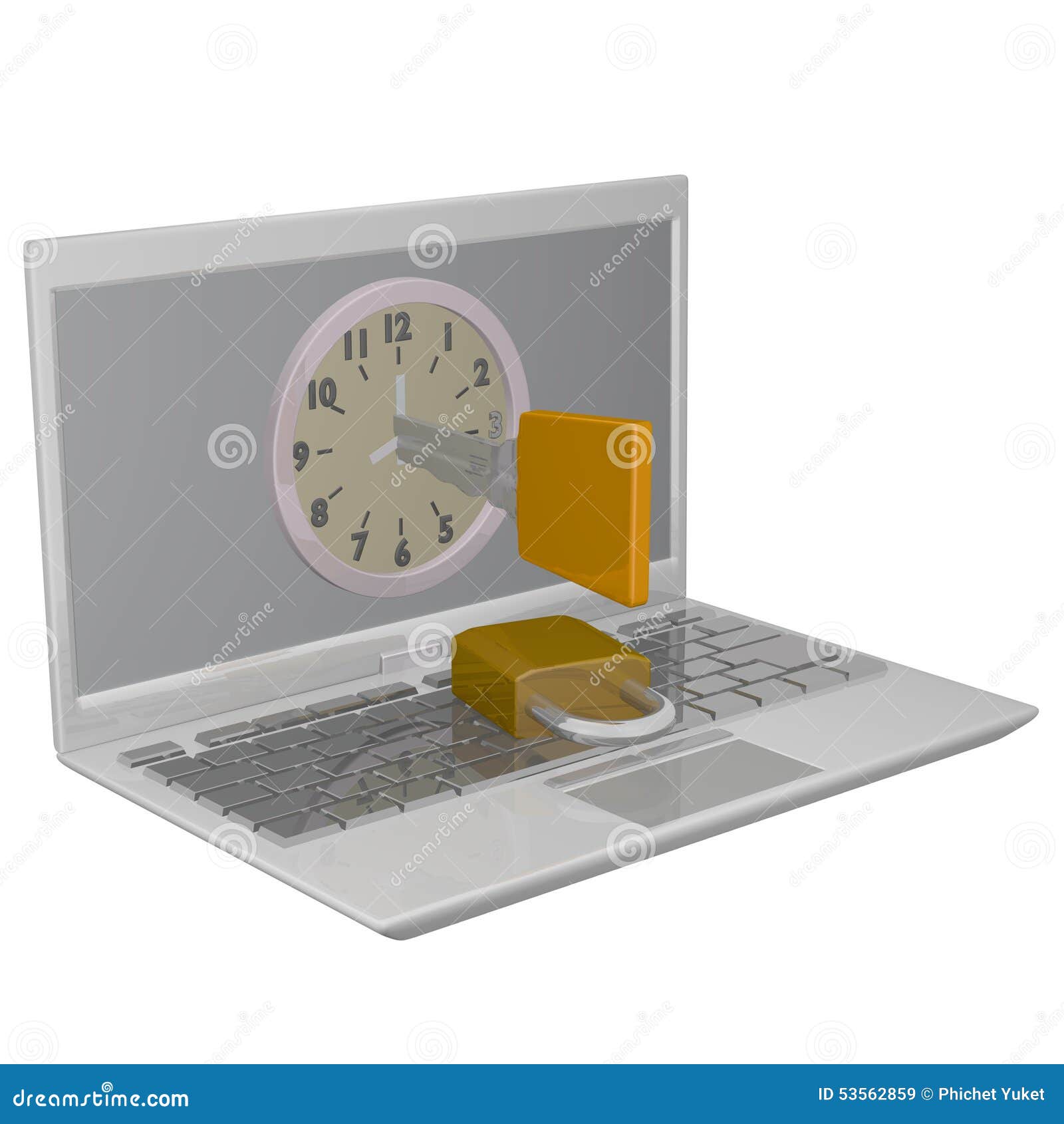 Computer Time Lock stock illustration. Illustration of digital - 53562859