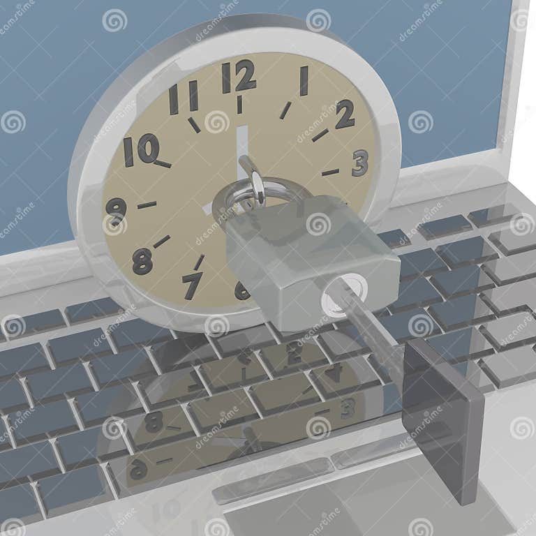 Computer Time Lock stock illustration. Illustration of product - 53562860