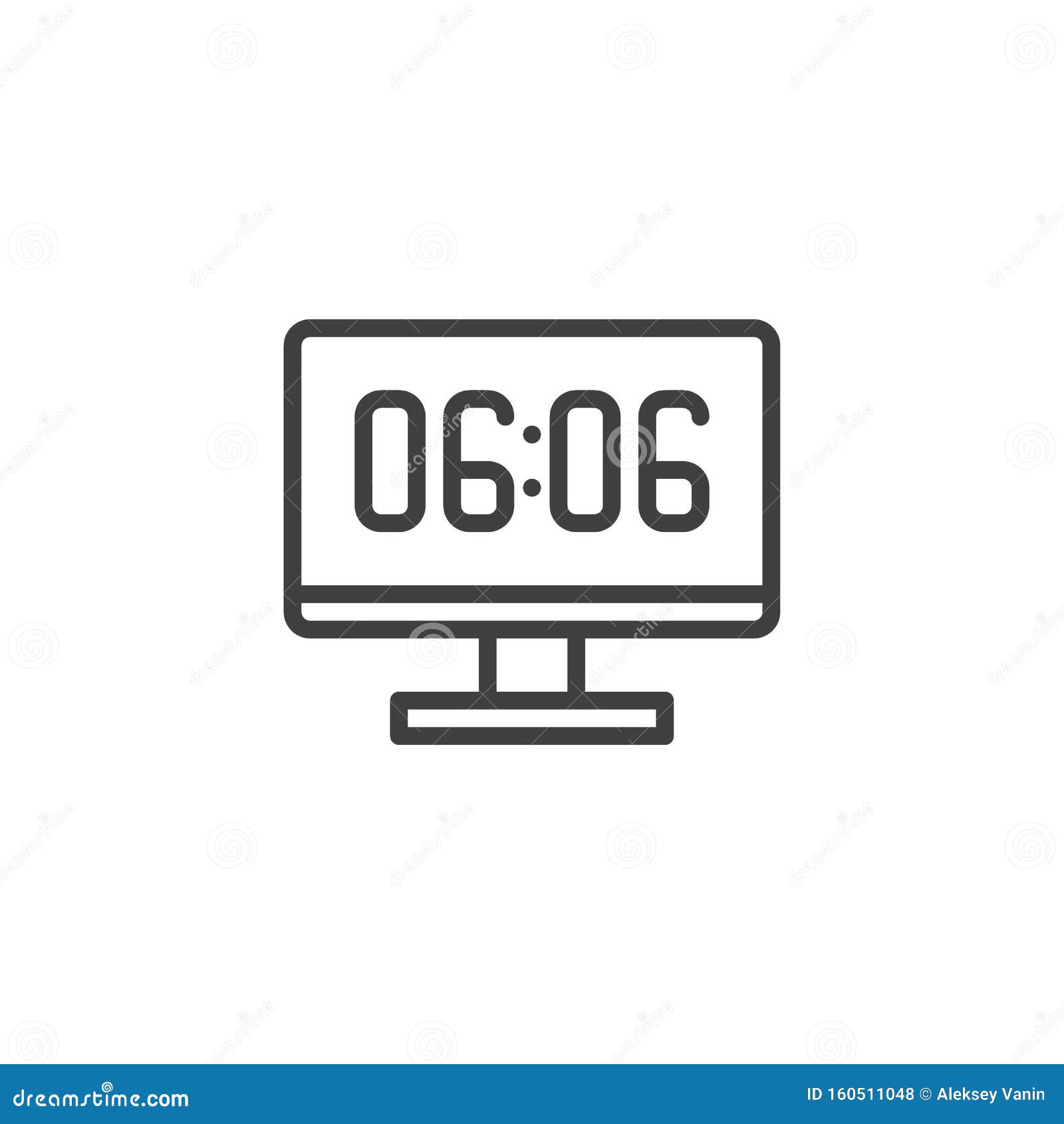 Computer Time Screen Line Icon Stock Vector - Illustration of editable ...