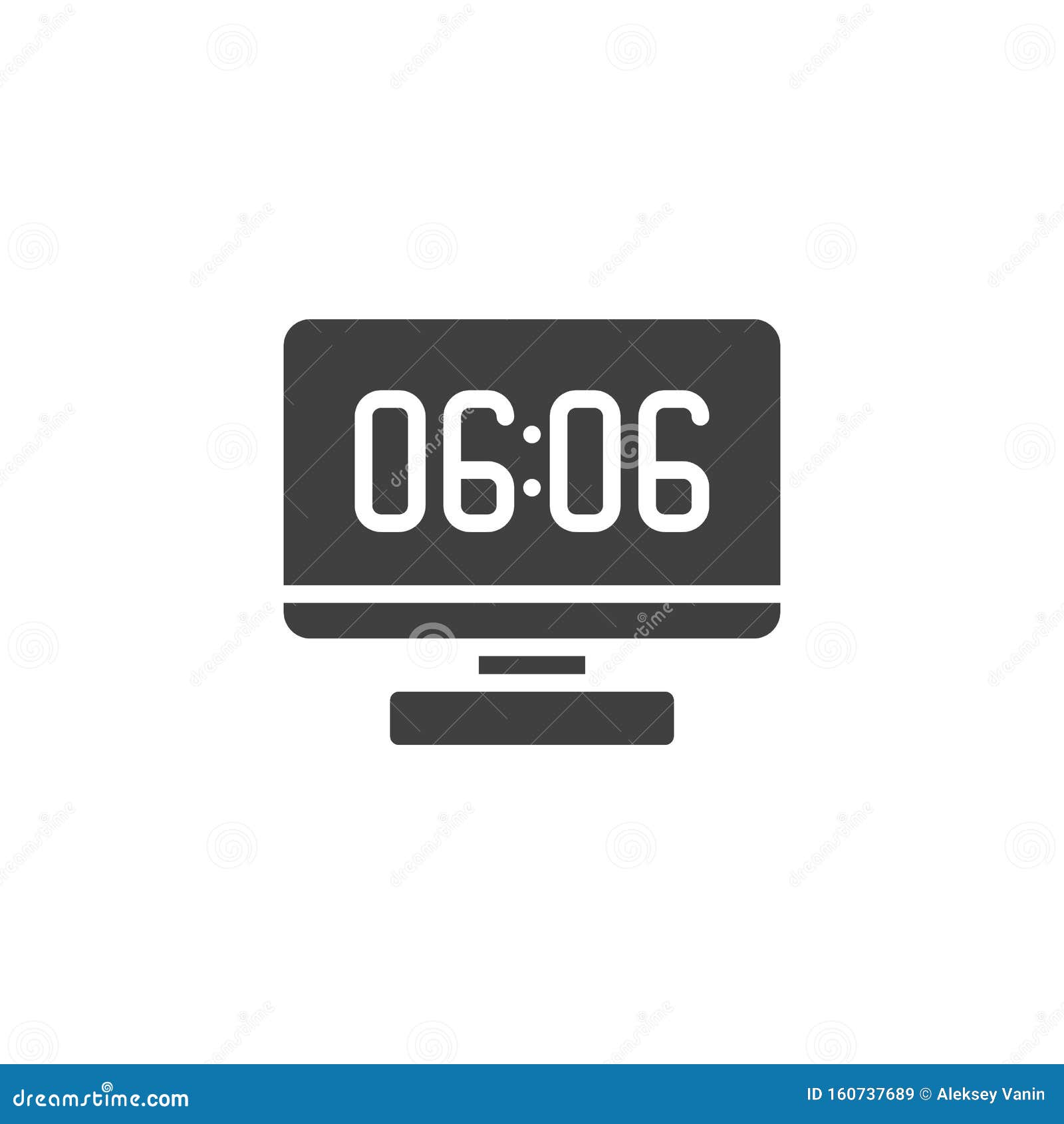 Computer Time Screen Vector Icon Stock Vector - Illustration of setting ...