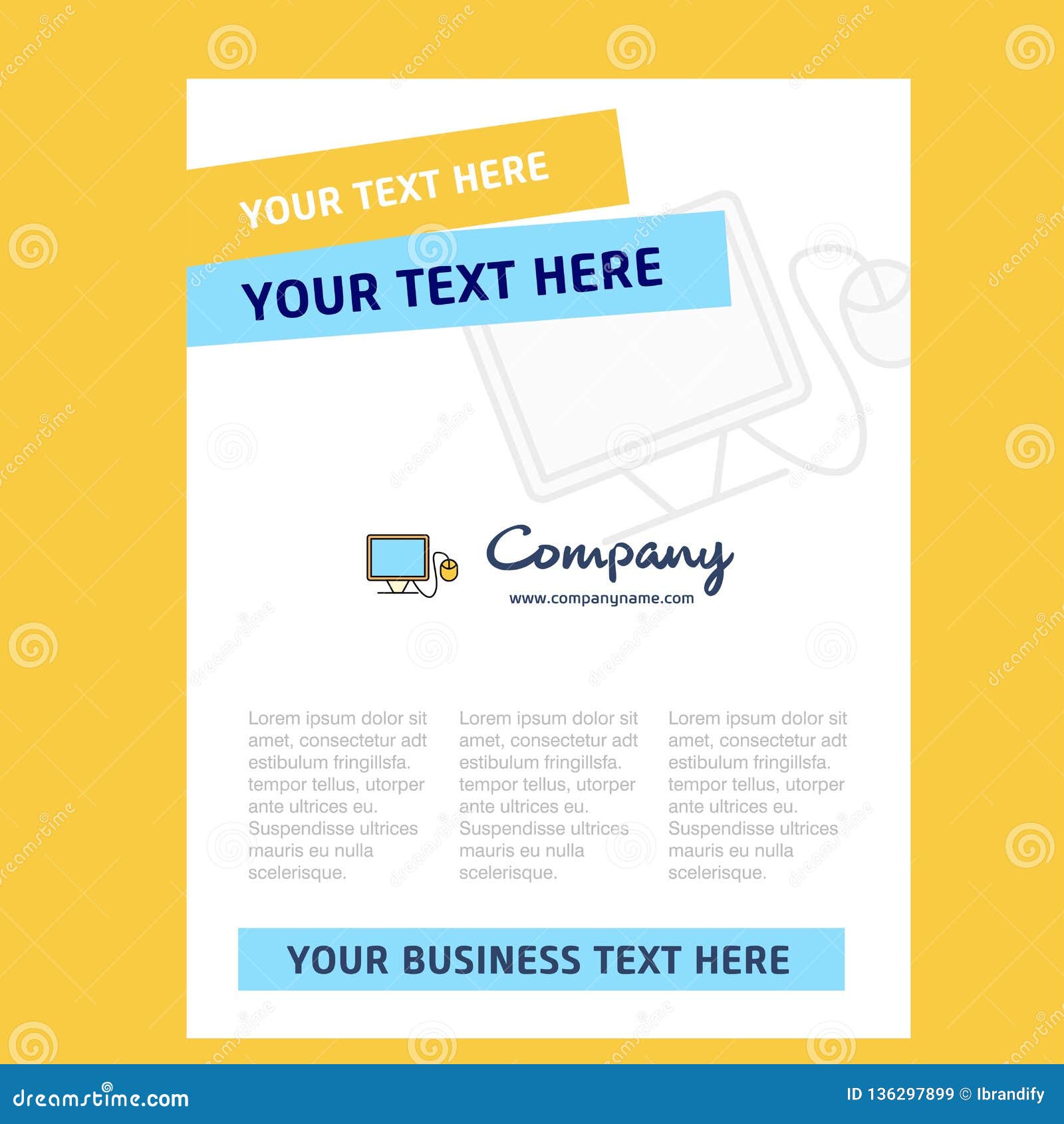 Computer Title Page Design for Company Profile ,annual Report ...