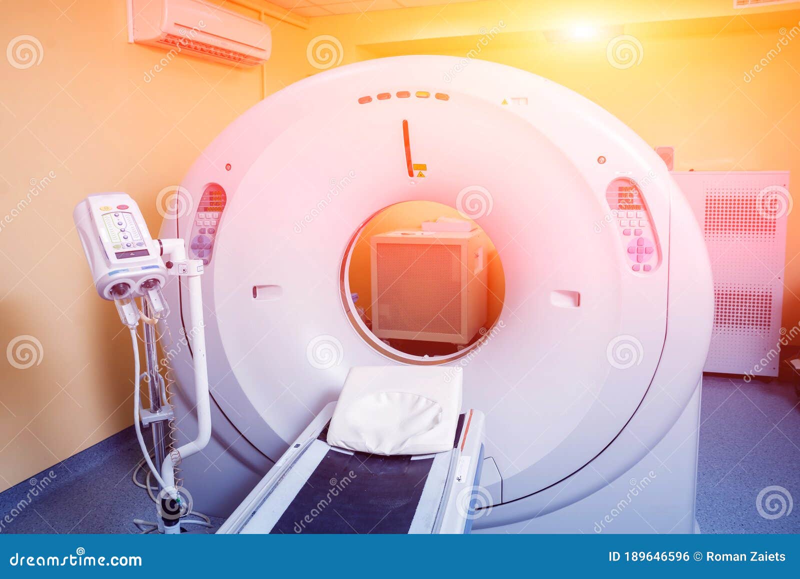 Computer Tomography Diagnostics in Medical Center. Background Stock ...