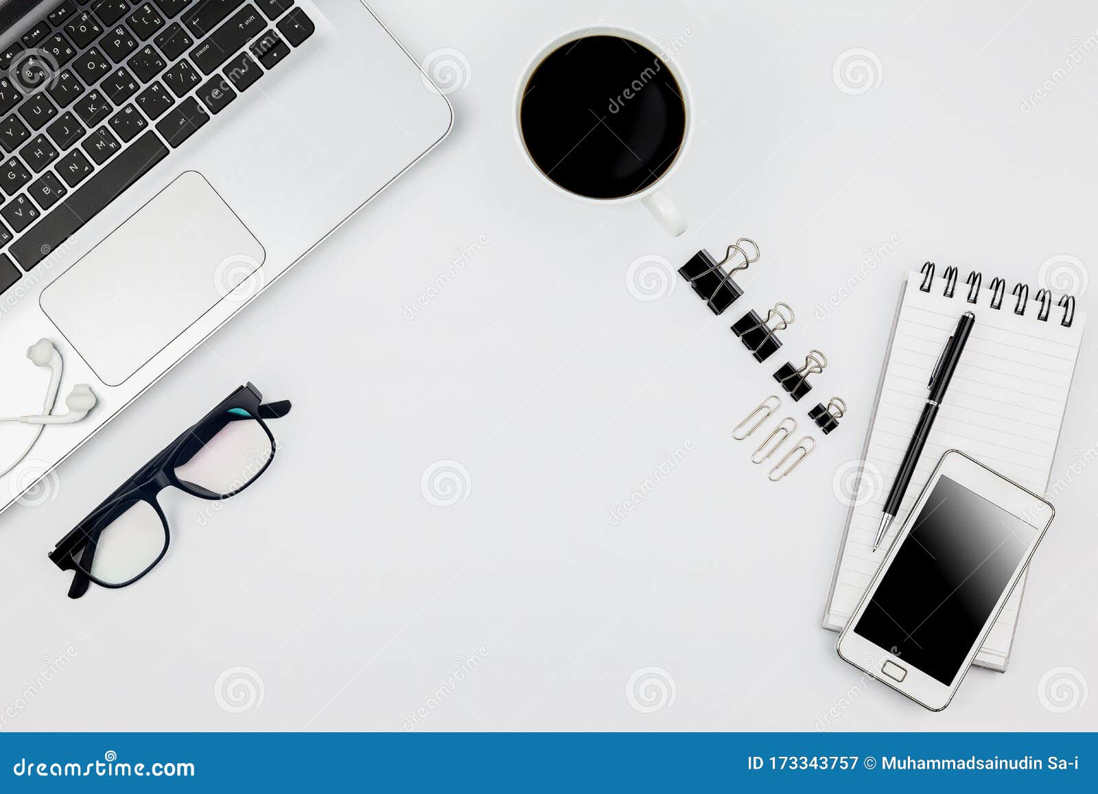 Computer Top view stock image. Image of smartphone, desktop - 173343757