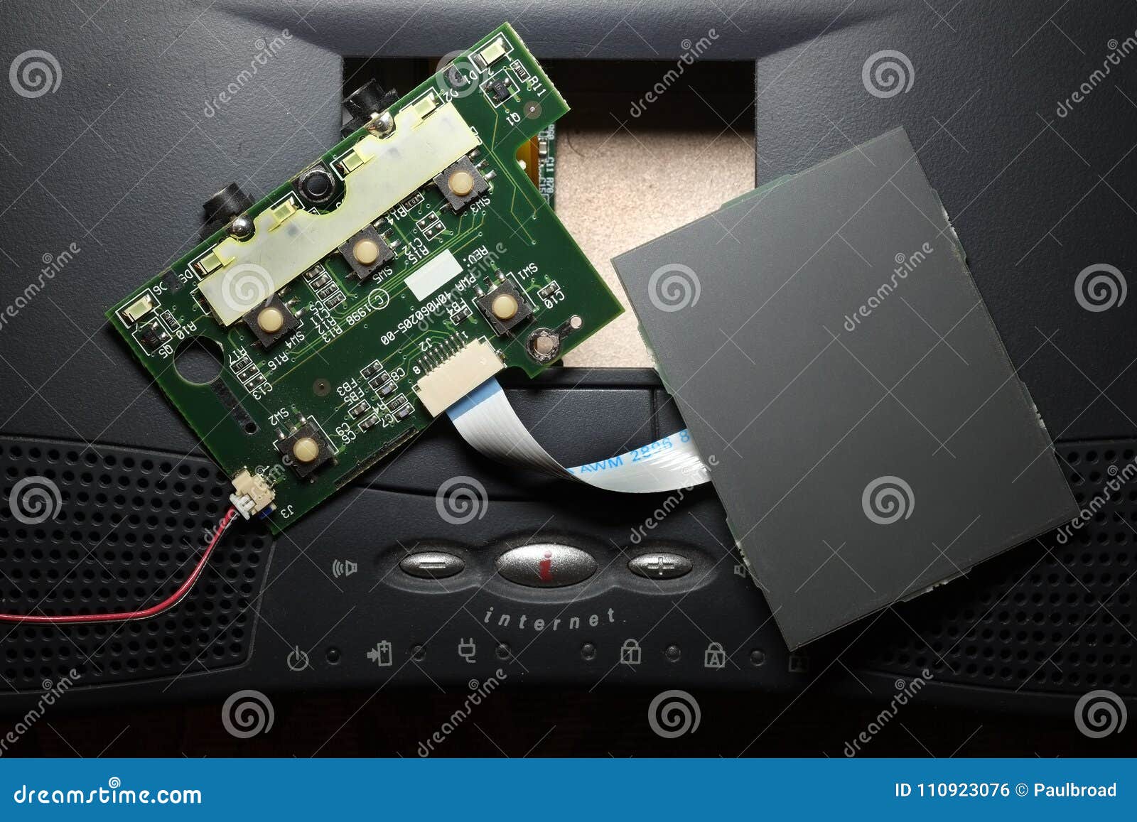 Computer Touch Pad Control Unit Removed from Machine in Close Up. Stock ...