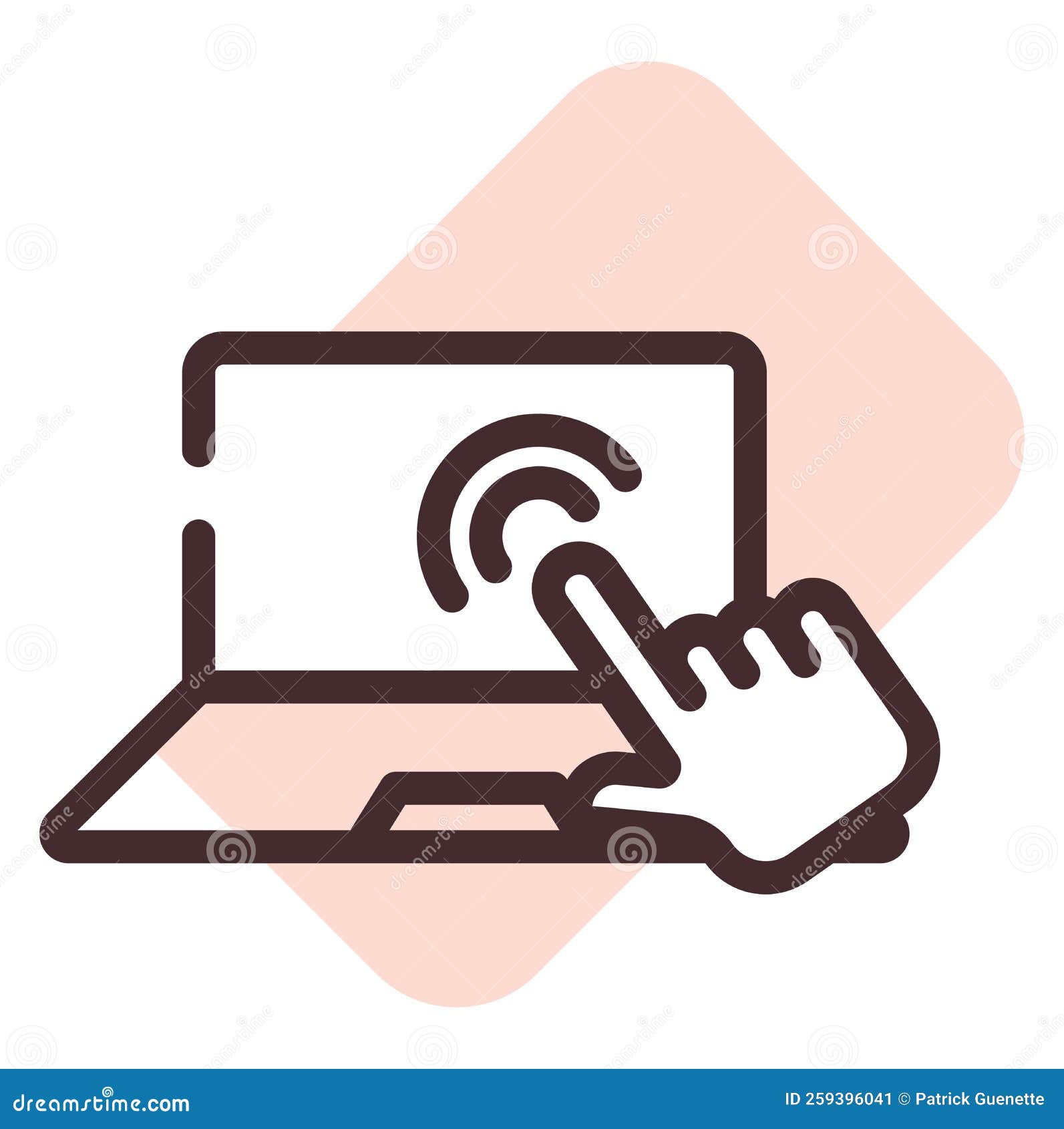 Computer touchscreen, icon stock vector. Illustration of computer ...