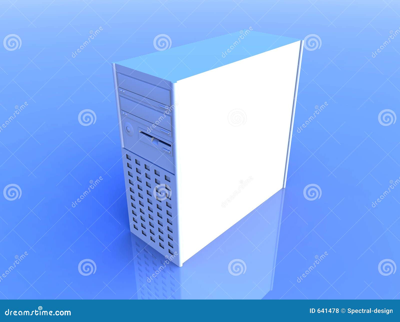 Computer Tower - Blue stock illustration. Illustration of graphics - 641478