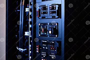 Computer Tower the Front Panel of a Computer Tower with Usb Port Stock ...