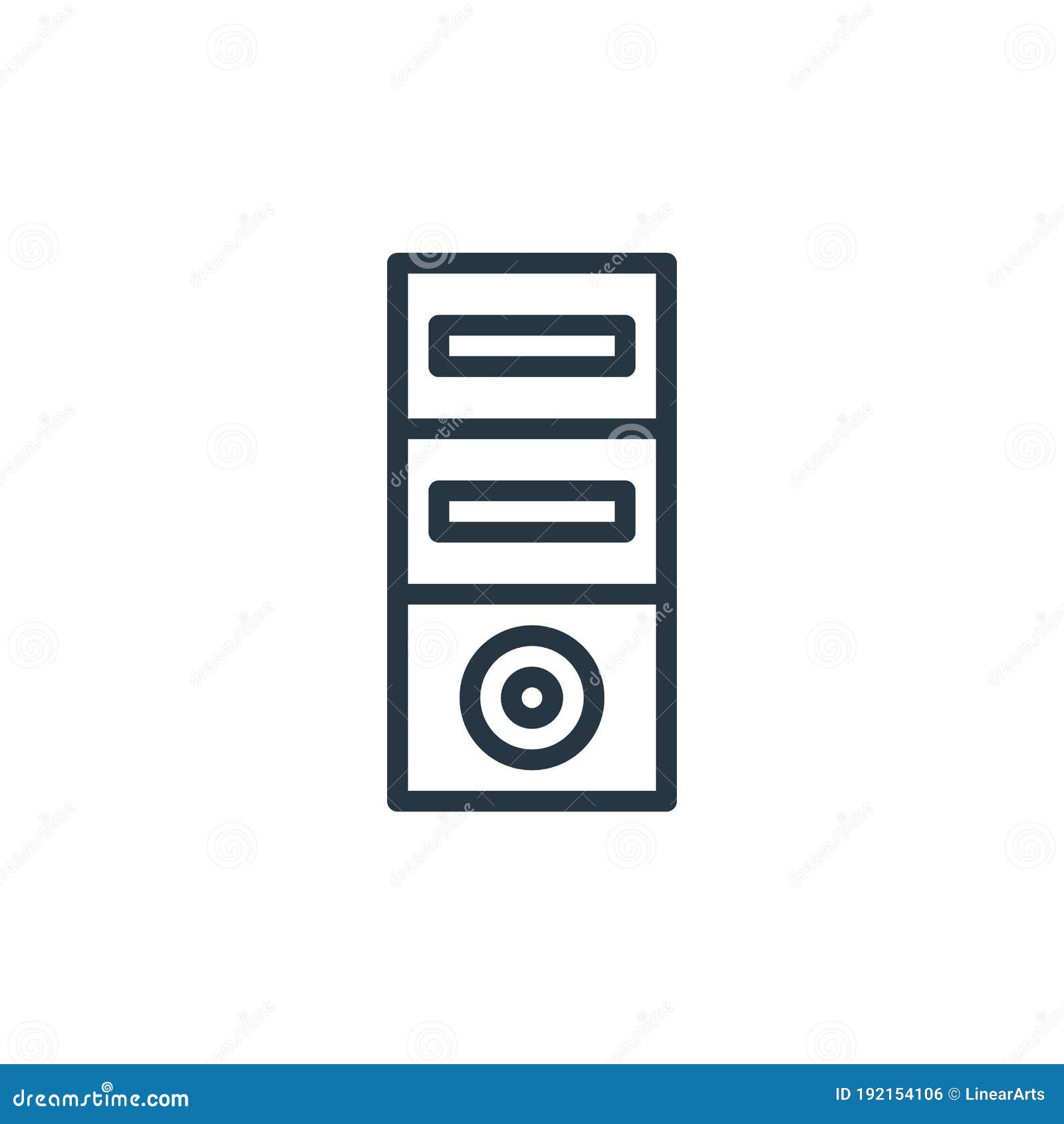 Computer Tower Icon Vector from Computer Hardware Concept. Thin Line ...