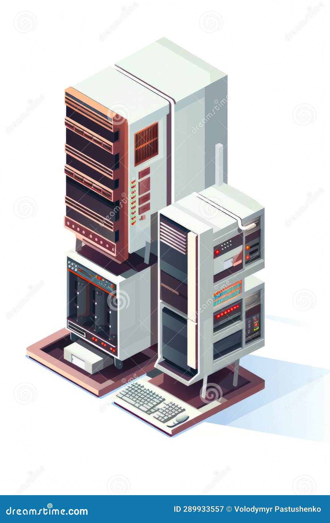 Computer Tower with Keyboard and Mouse on Top of it. Generative AI ...