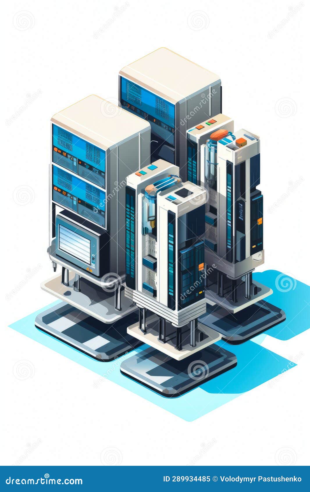 Computer Tower with Lot of Windows on Top of it. Generative AI Stock ...