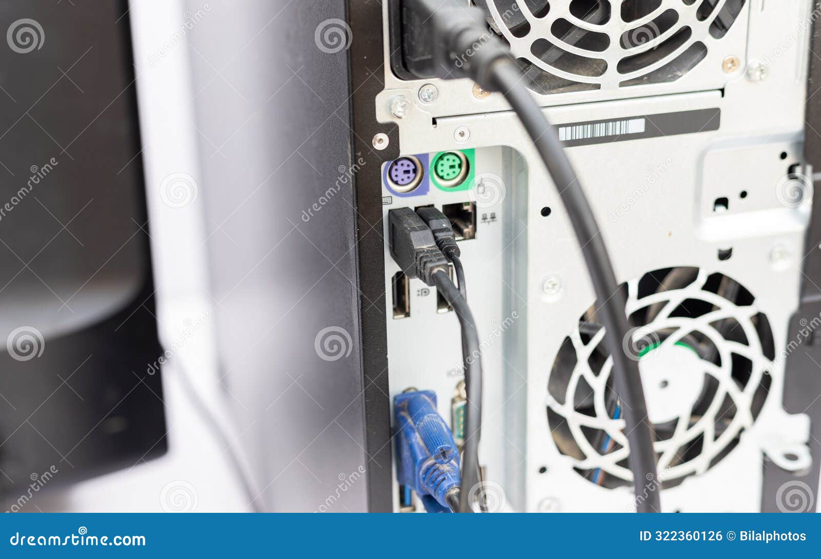 Computer Tower Power Connection and Cables Stock Photo - Image of ...