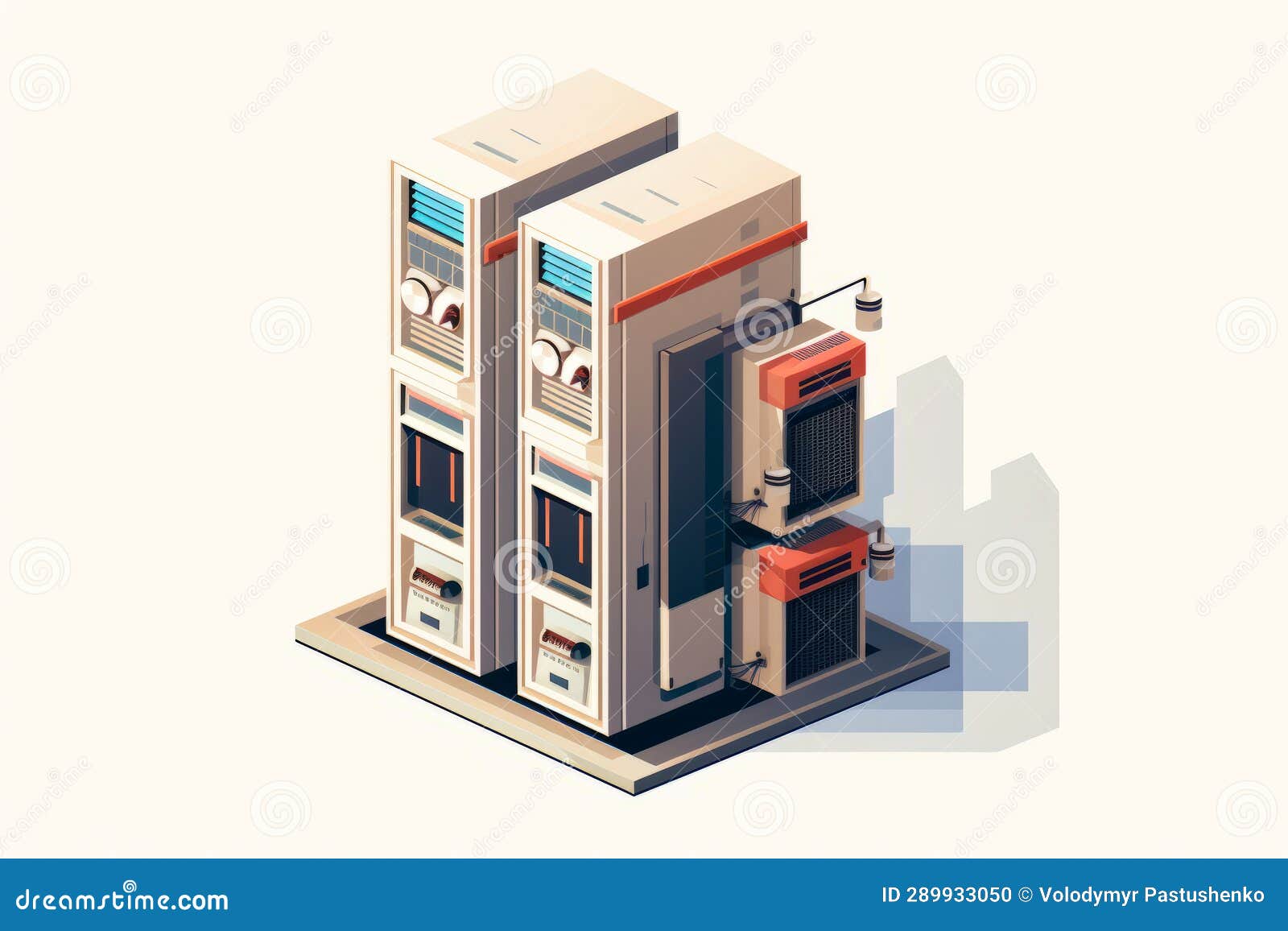 Computer Tower with Two Different Types of Computers on it. Generative ...