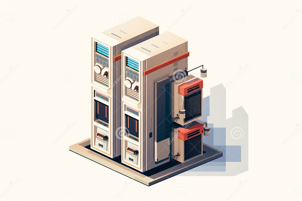 Computer Tower with Two Different Types of Computers on it. Generative ...
