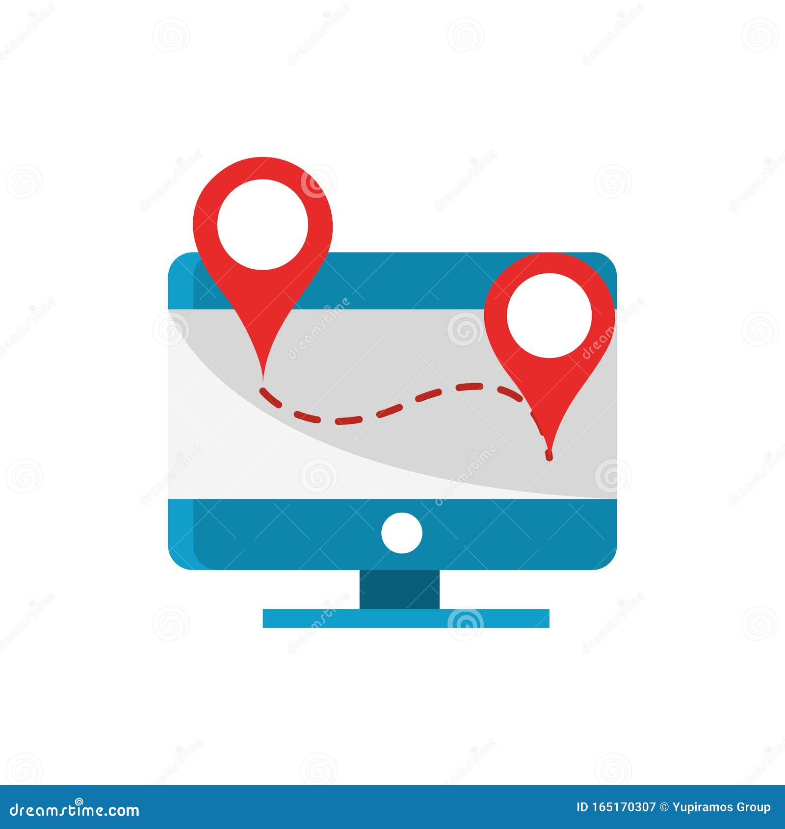 Computer Track Route Pointer Gps Map and Navigation Stock Vector ...