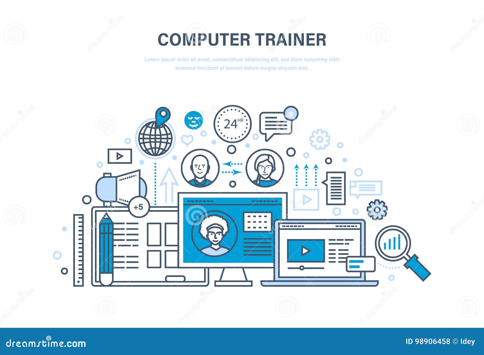 Computer Trainer. Personal Trainer Online. Distance Learning, Knowledge ...