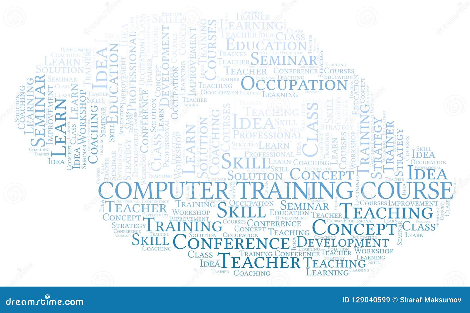 Computer Training Course Word Cloud. Stock Illustration - Illustration ...