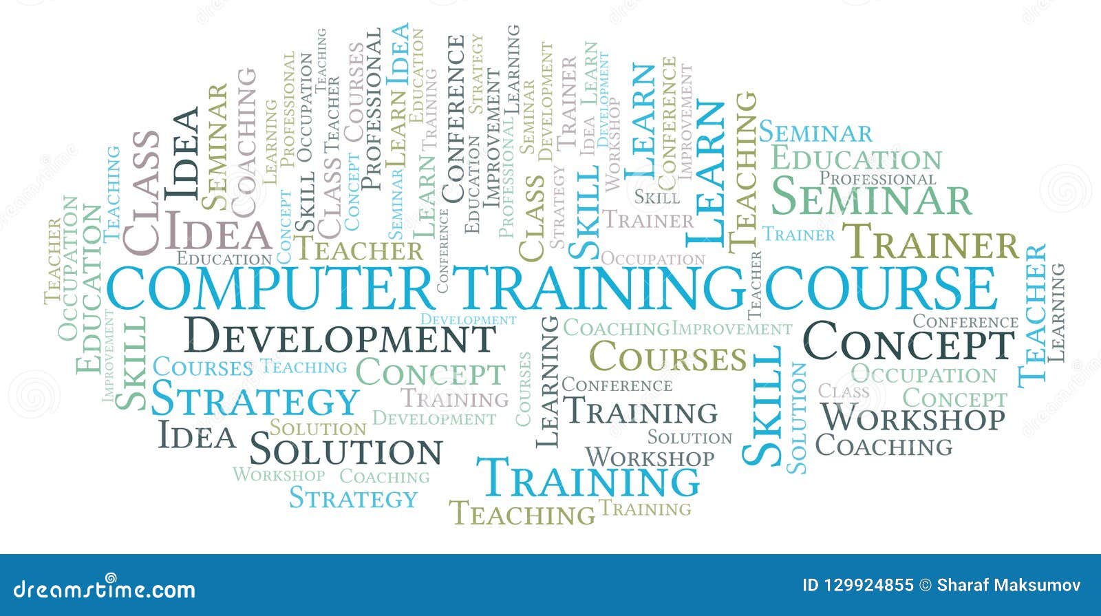 Computer Training Course Word Cloud. Stock Illustration - Illustration ...