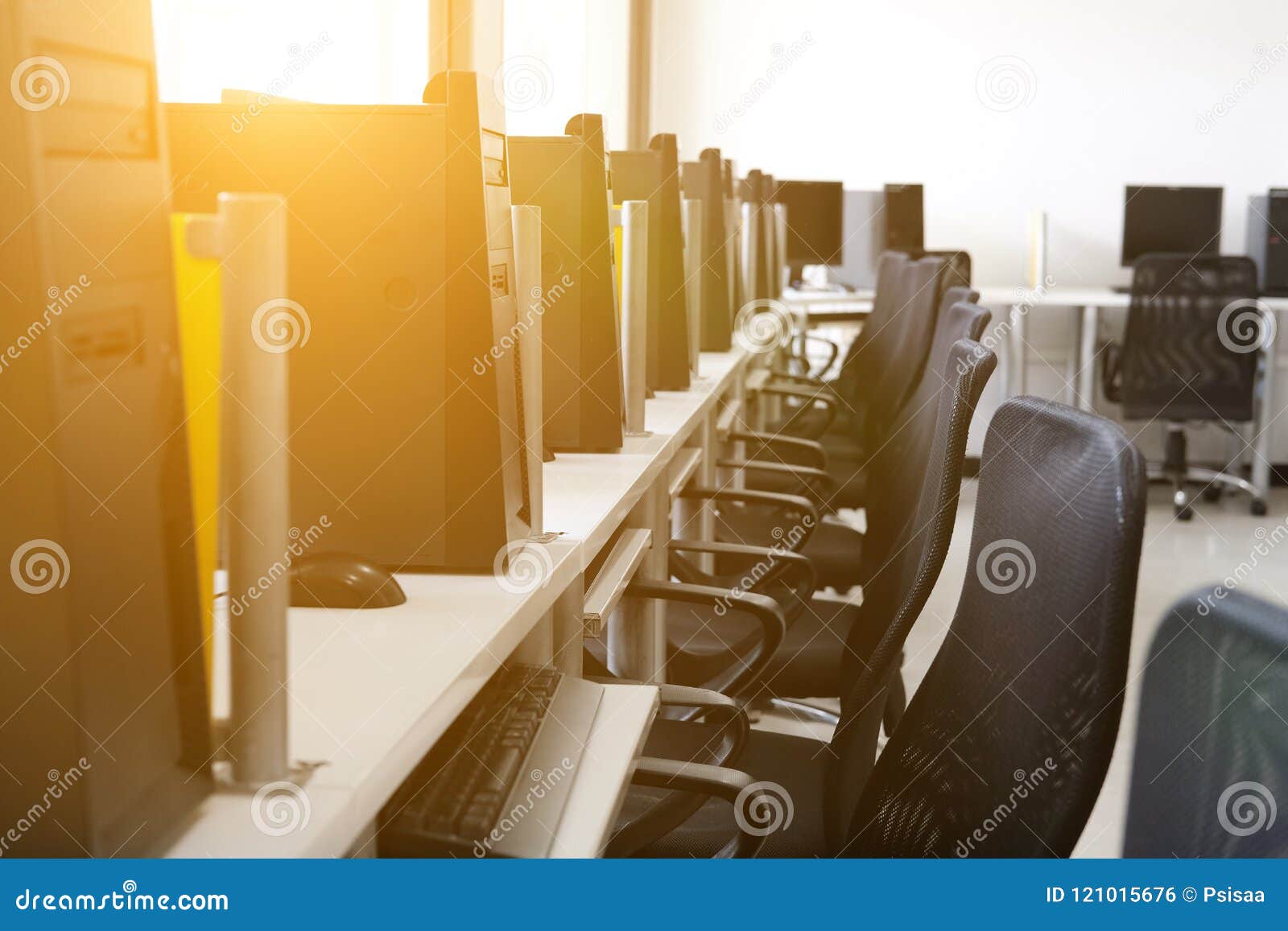 Computer Training Room. Lab Classroom in College. Stock Photo - Image ...