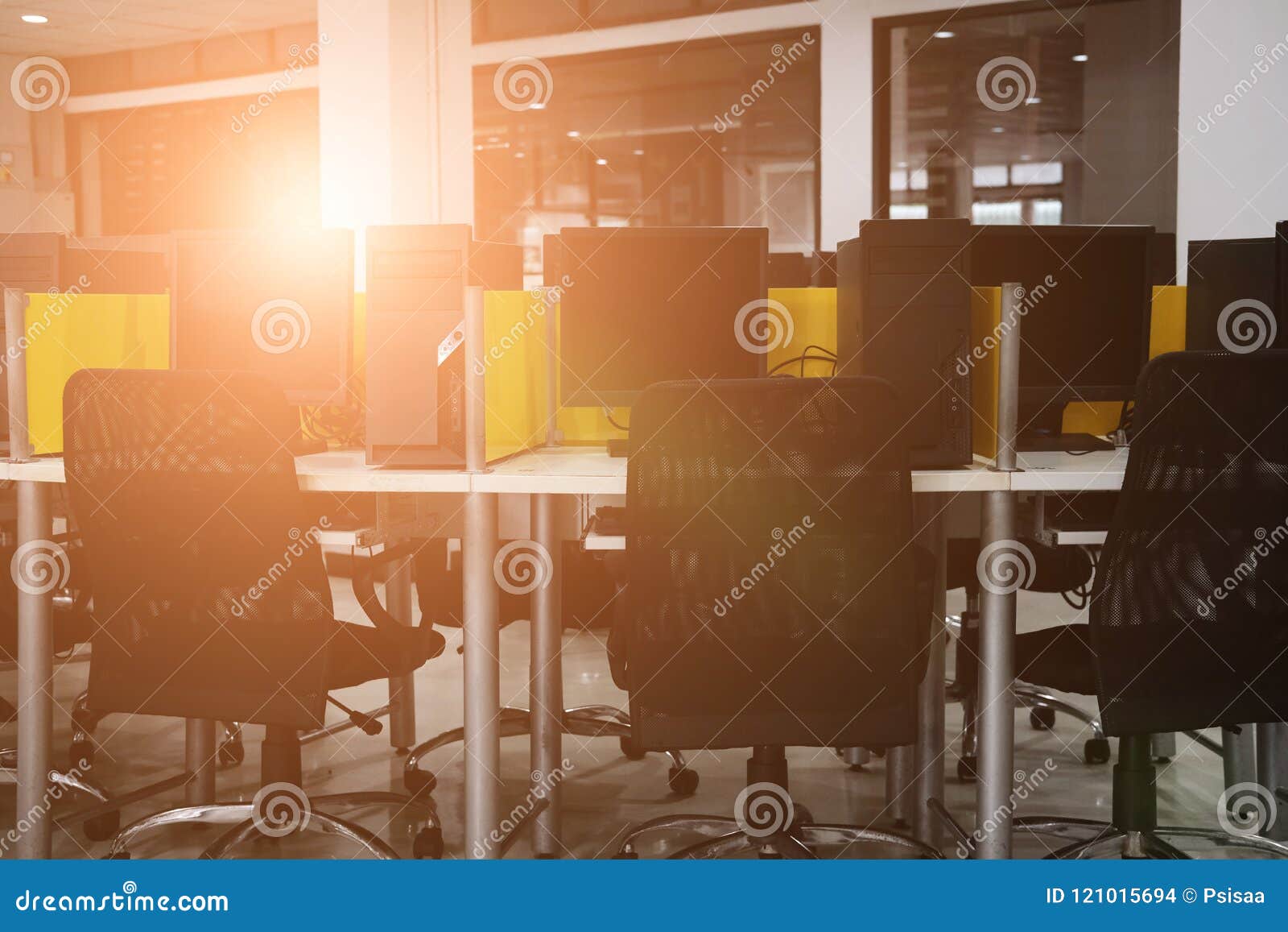 Computer Training Room. Lab Classroom in College. Stock Photo - Image ...
