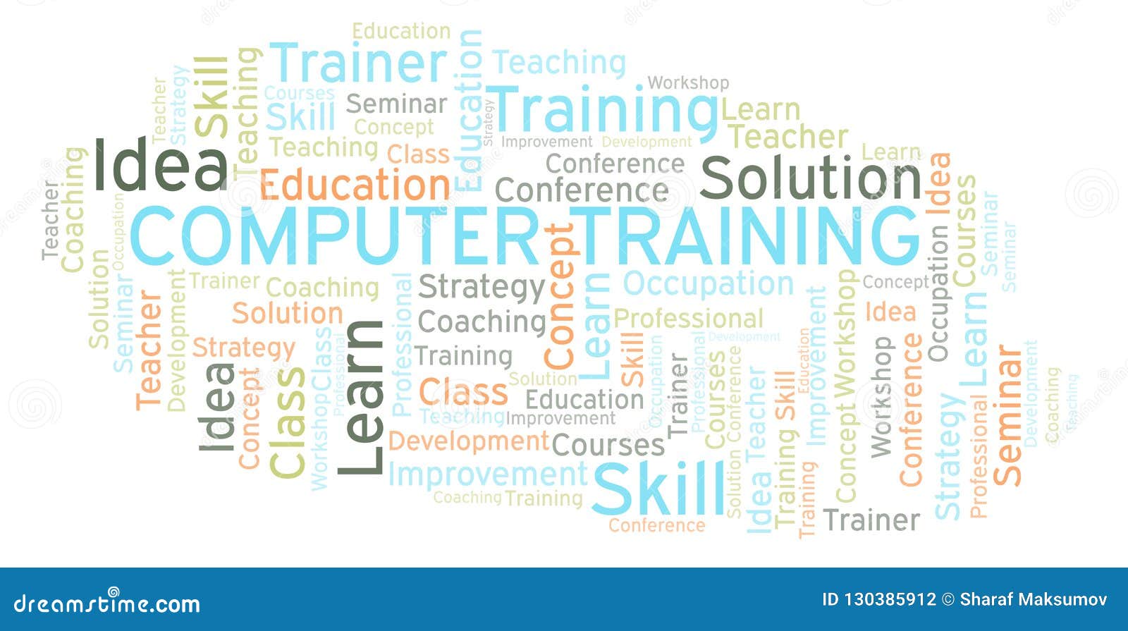 Computer Training Word Cloud. Stock Illustration - Illustration of ...