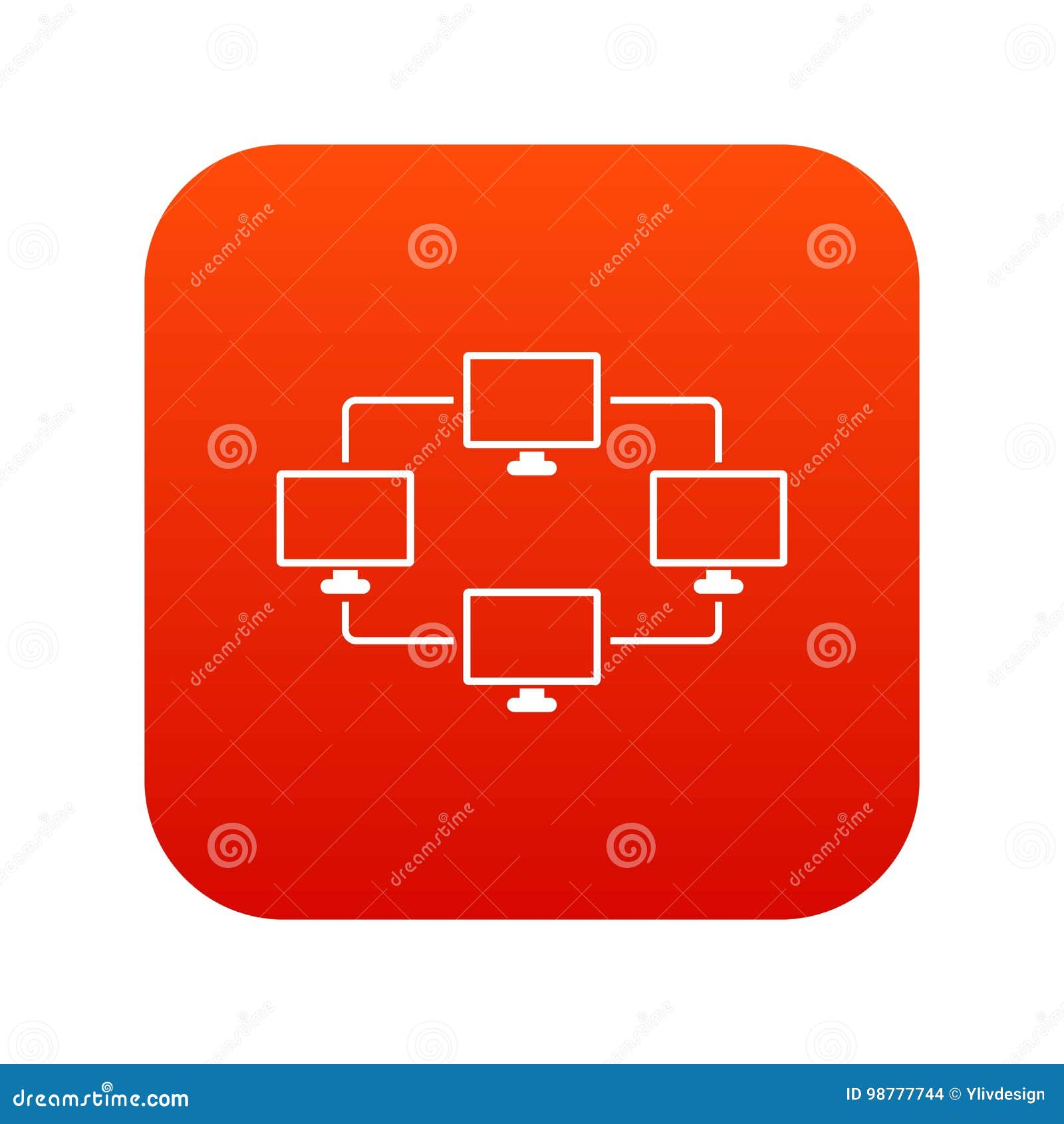 Computer Transmission Information Icon Digital Red Stock Vector ...