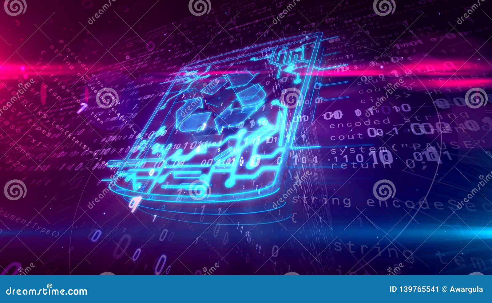Deleting Data with Computer Trash Stock Illustration - Illustration of ...