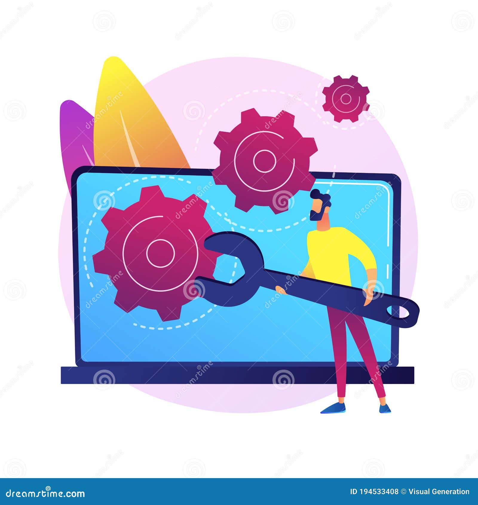 Computer Troubleshooting Abstract Concept Vector Illustration. Stock ...