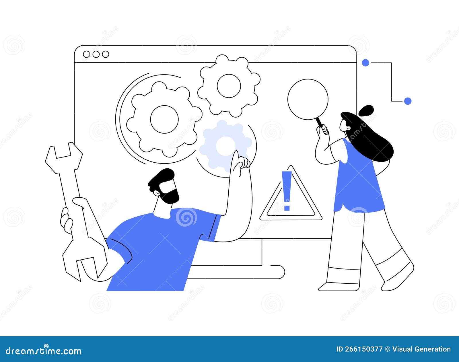 Computer Troubleshooting Abstract Concept Vector Illustration. Stock Illustration - Illustration ...