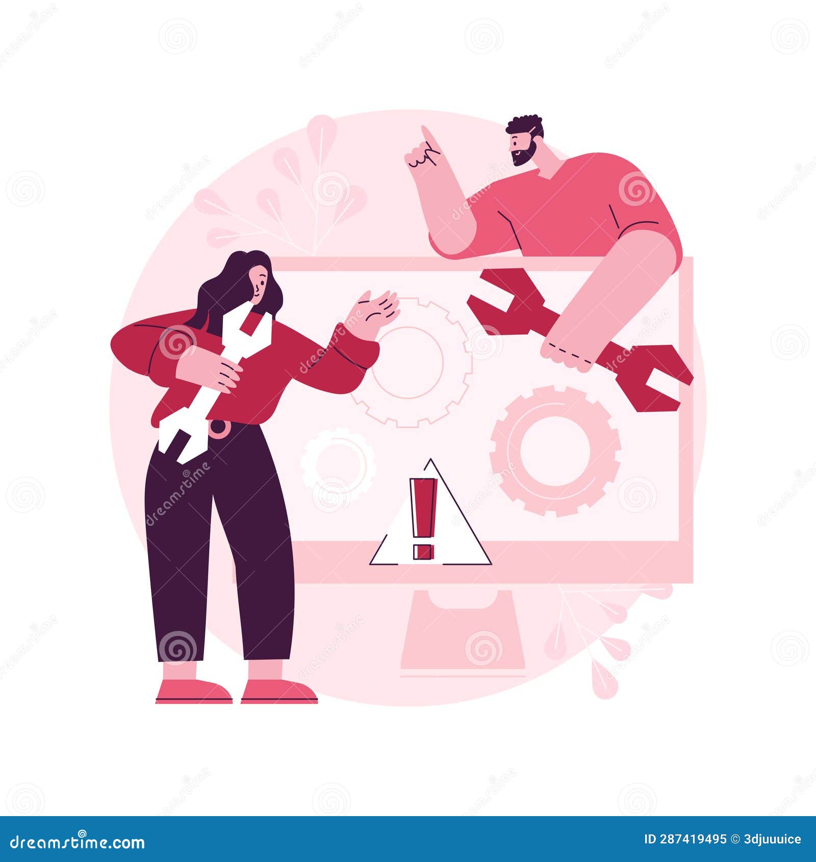 Computer Troubleshooting Abstract Concept Vector Illustration. Stock Illustration - Illustration ...