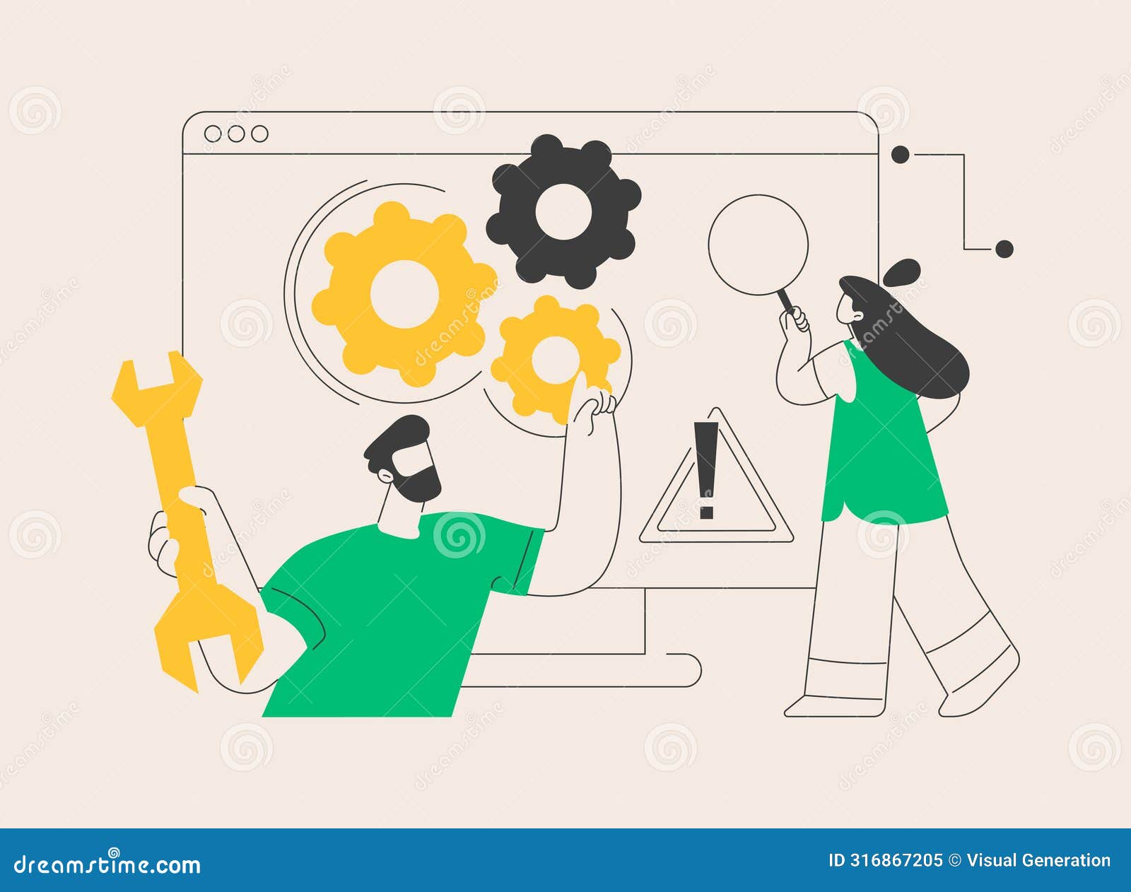 Computer Troubleshooting Abstract Concept Vector Illustration. Stock ...